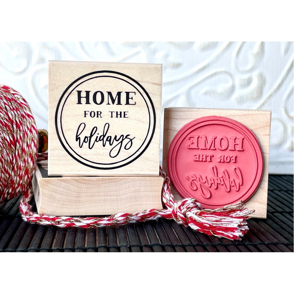 Home for Holidays Rubber Stamp from The Old Island Stamp Company
