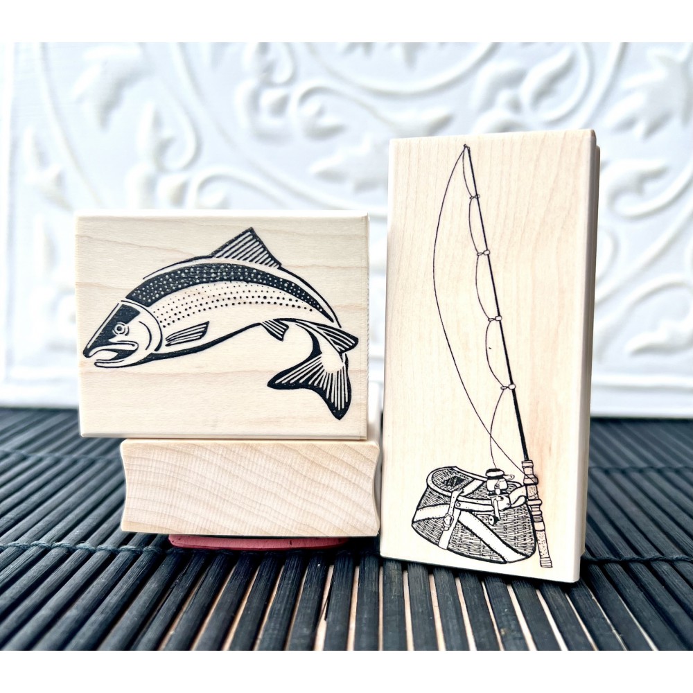 Gone Fishing Rubber Stamp from The Old Island Stamp Company