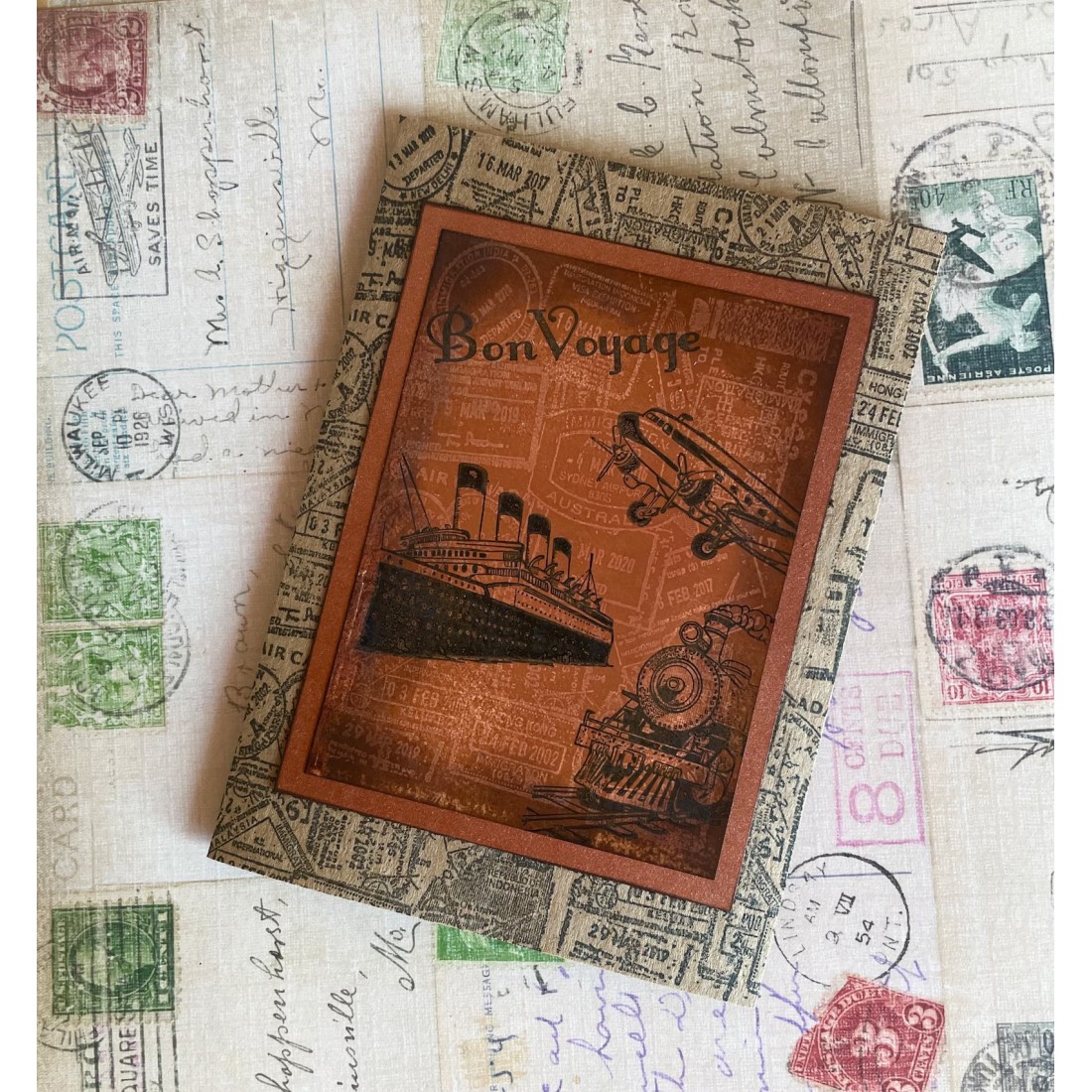 Passport Collage Rubber Stamp From The Old Island Stamp Company