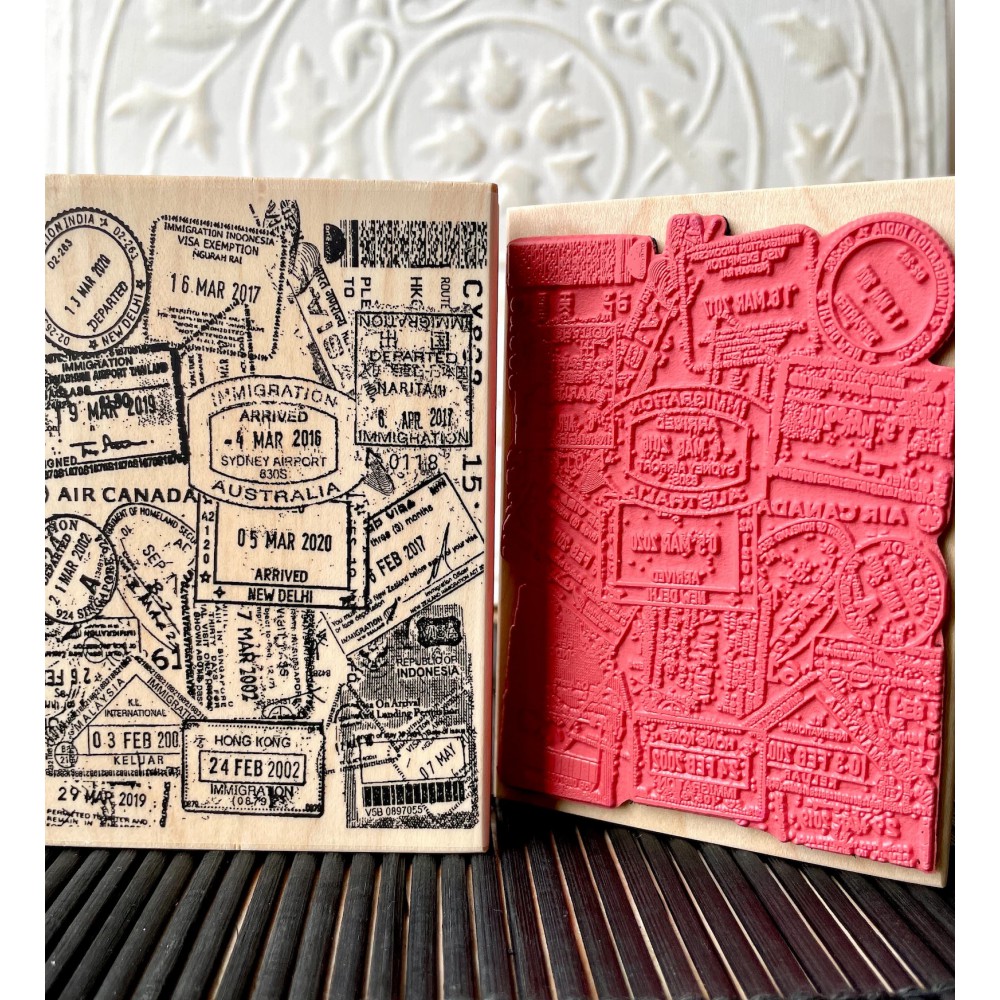 Passport Collage Rubber Stamp From The Old Island Stamp Company