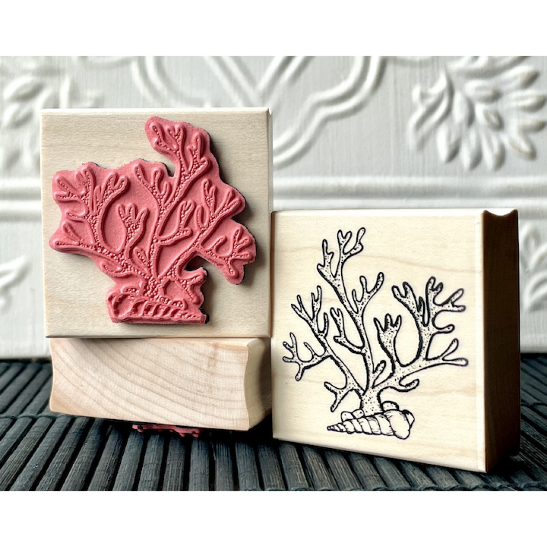 Sea Coral with Shell Rubber Stamp from The Old Island Stamp Company