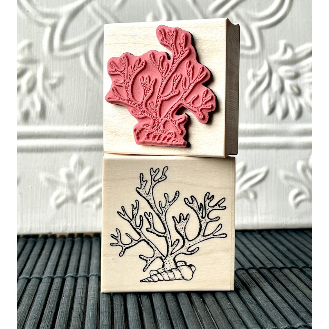 Sea Coral with Shell Rubber Stamp from The Old Island Stamp Company