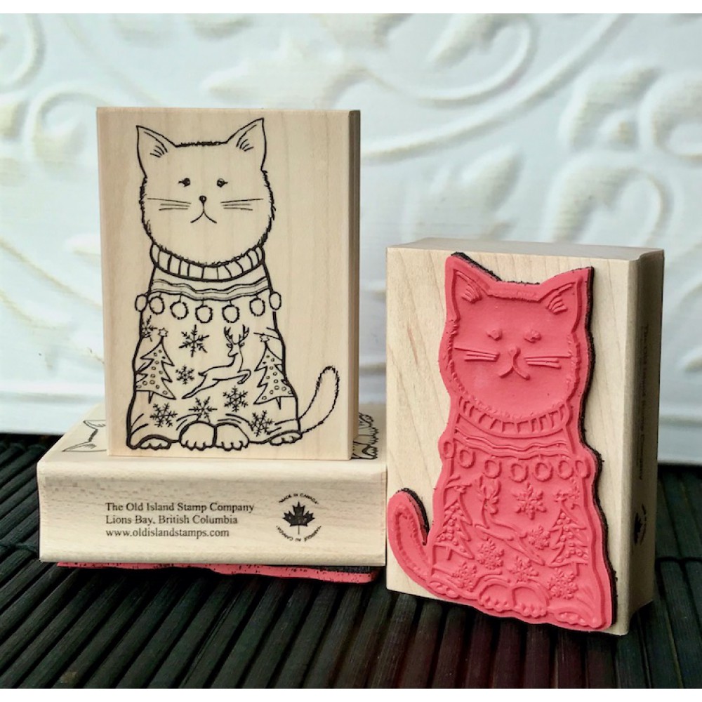 Grumpy Christmas Cat Rubber Stamp Rubber Stamp from The Old Island ...