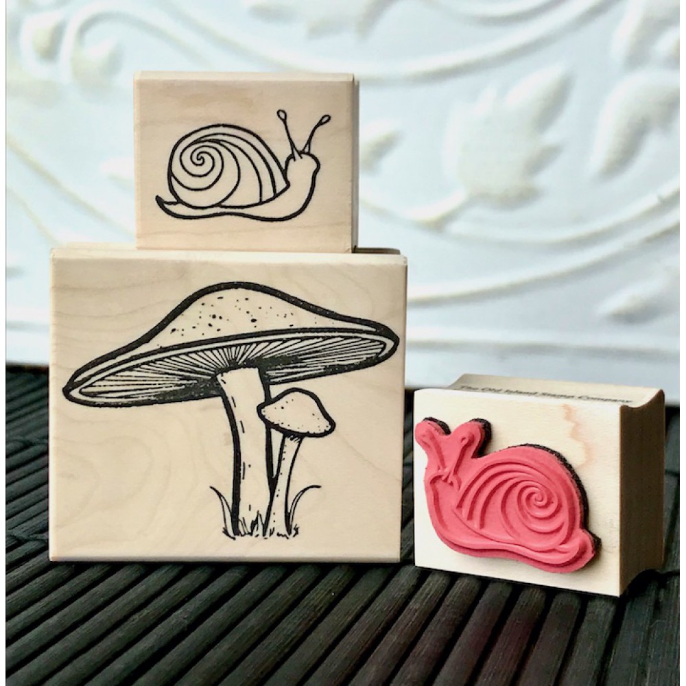 Rafael the Snail Rubber Stamp from The Old Island Stamp Company