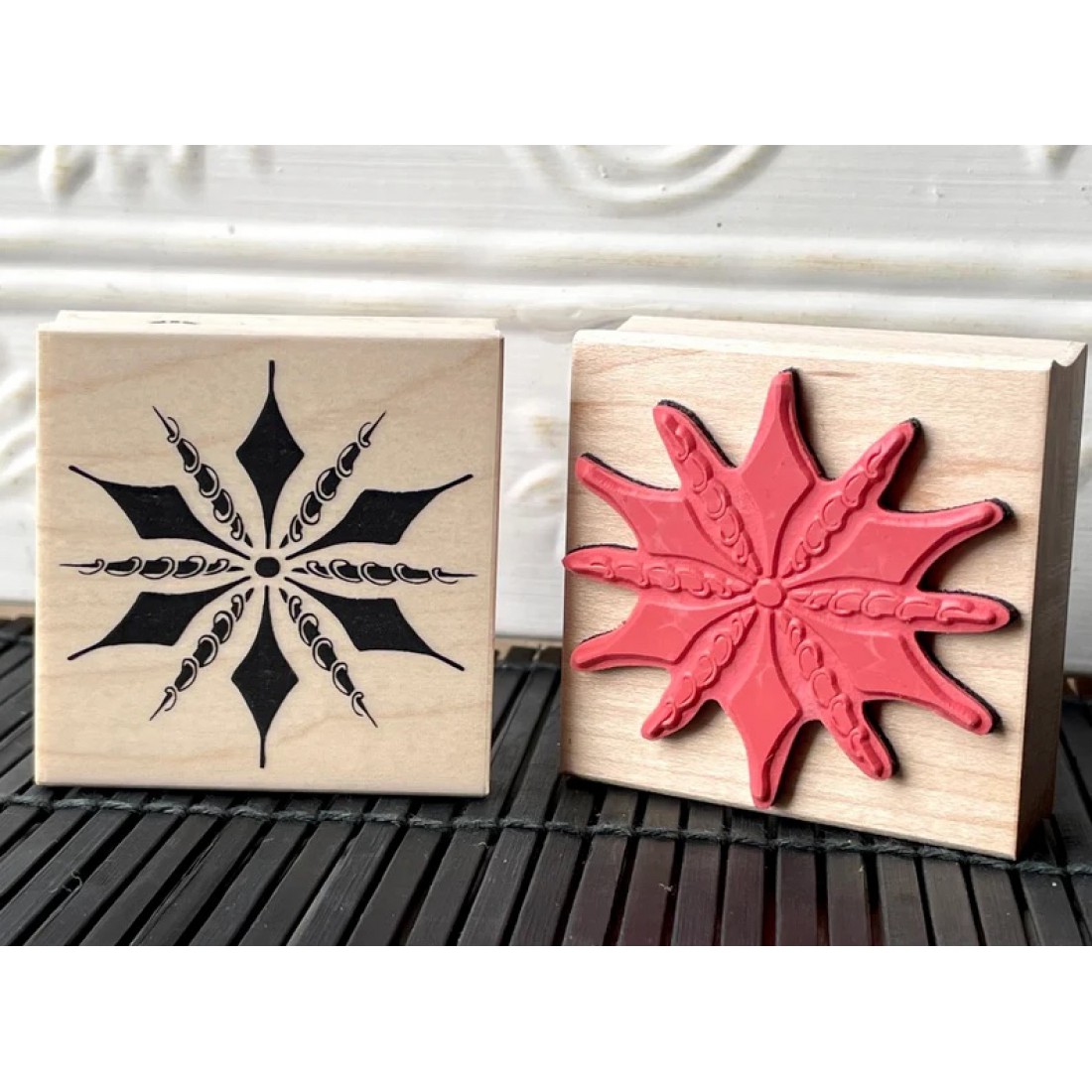 Retro Snowflake Rubber Stamp from The Old Island Stamp Company ...