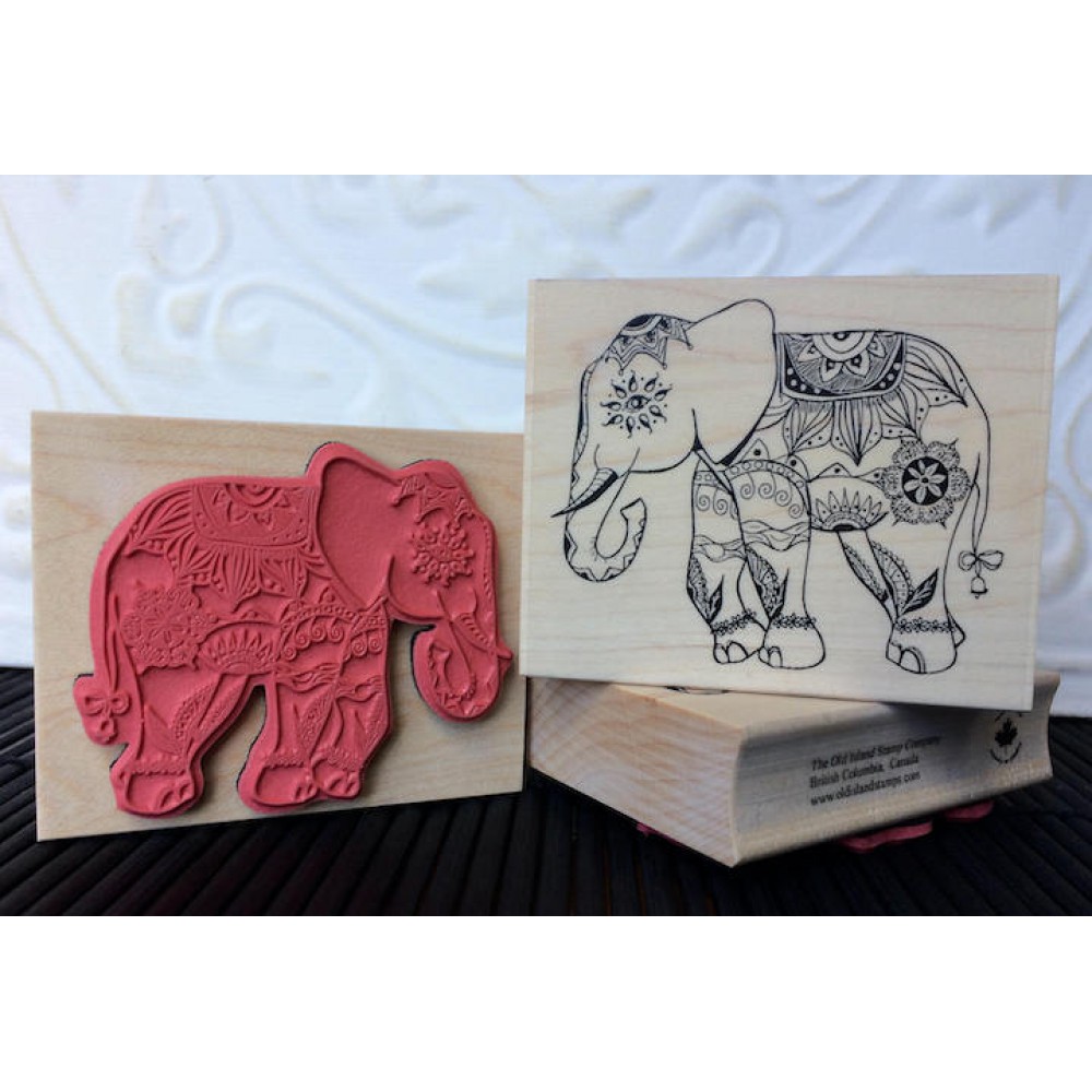 Jaipur Elephant - Indian Elephant Rubber Stamp From The Old Island ...
