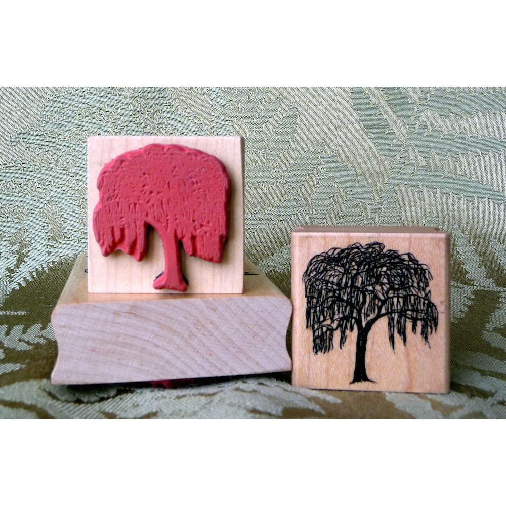 Winter Willow Tree Rubber Stamp
