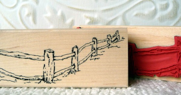 Rustic Fence Rubber Stamp