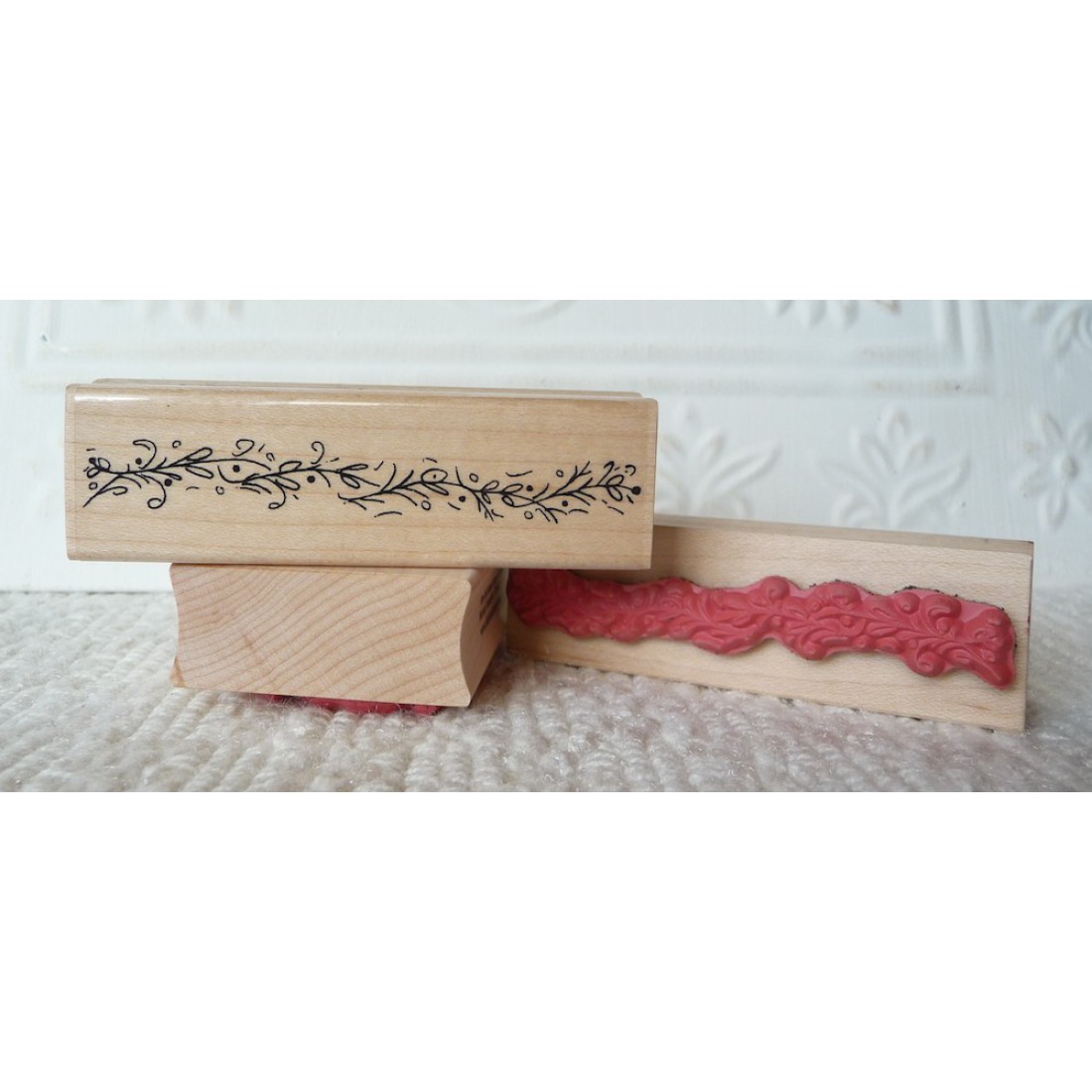 Squiggles: Border Curls Rubber Stamp