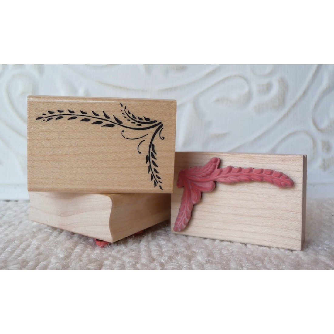 Corner Sprig Rubber Stamp