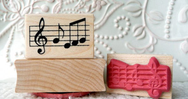 Musical Notes Rubber Stamp