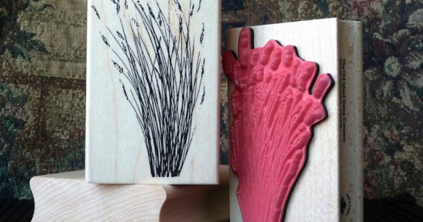 Grass Cluster Rubber Stamp