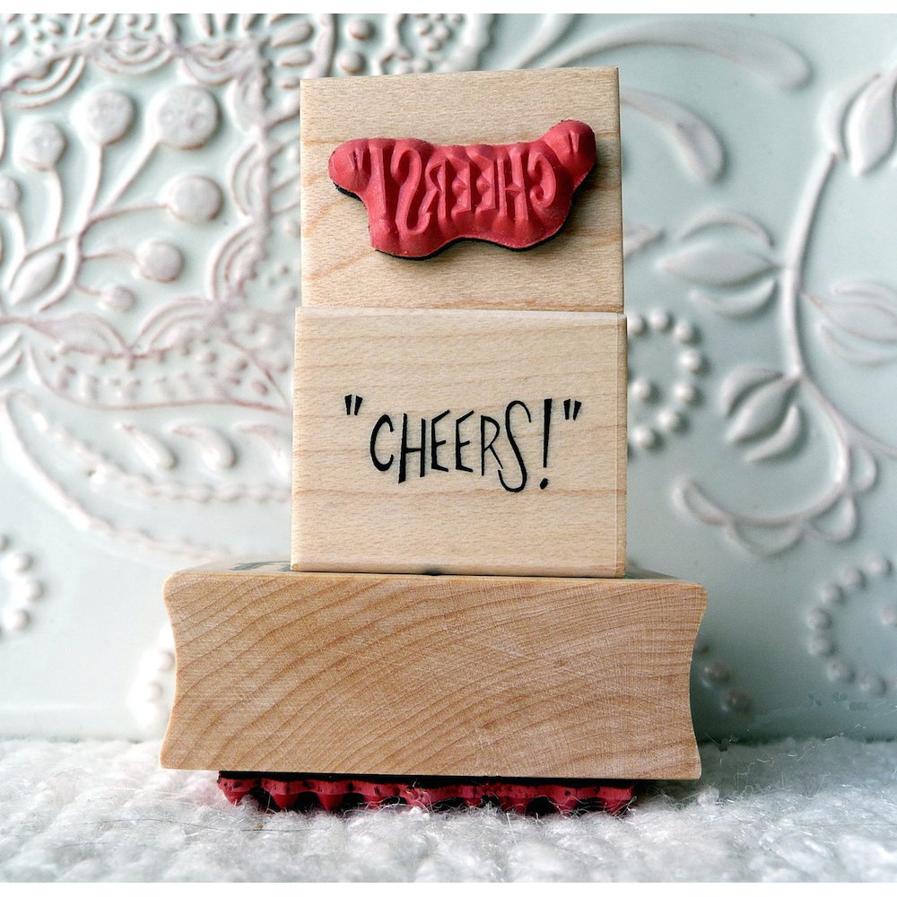 "CHEERS!" Rubber Stamp
