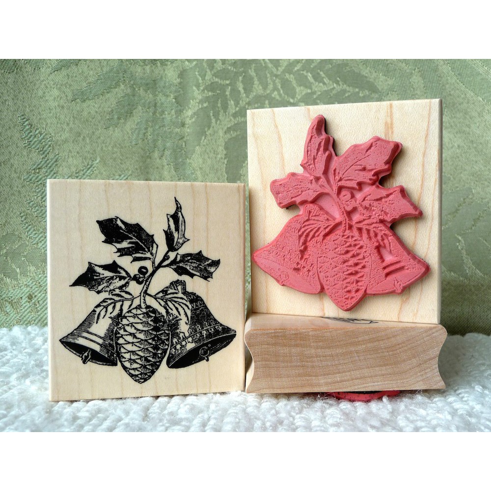 Holly Bells Rubber Stamp