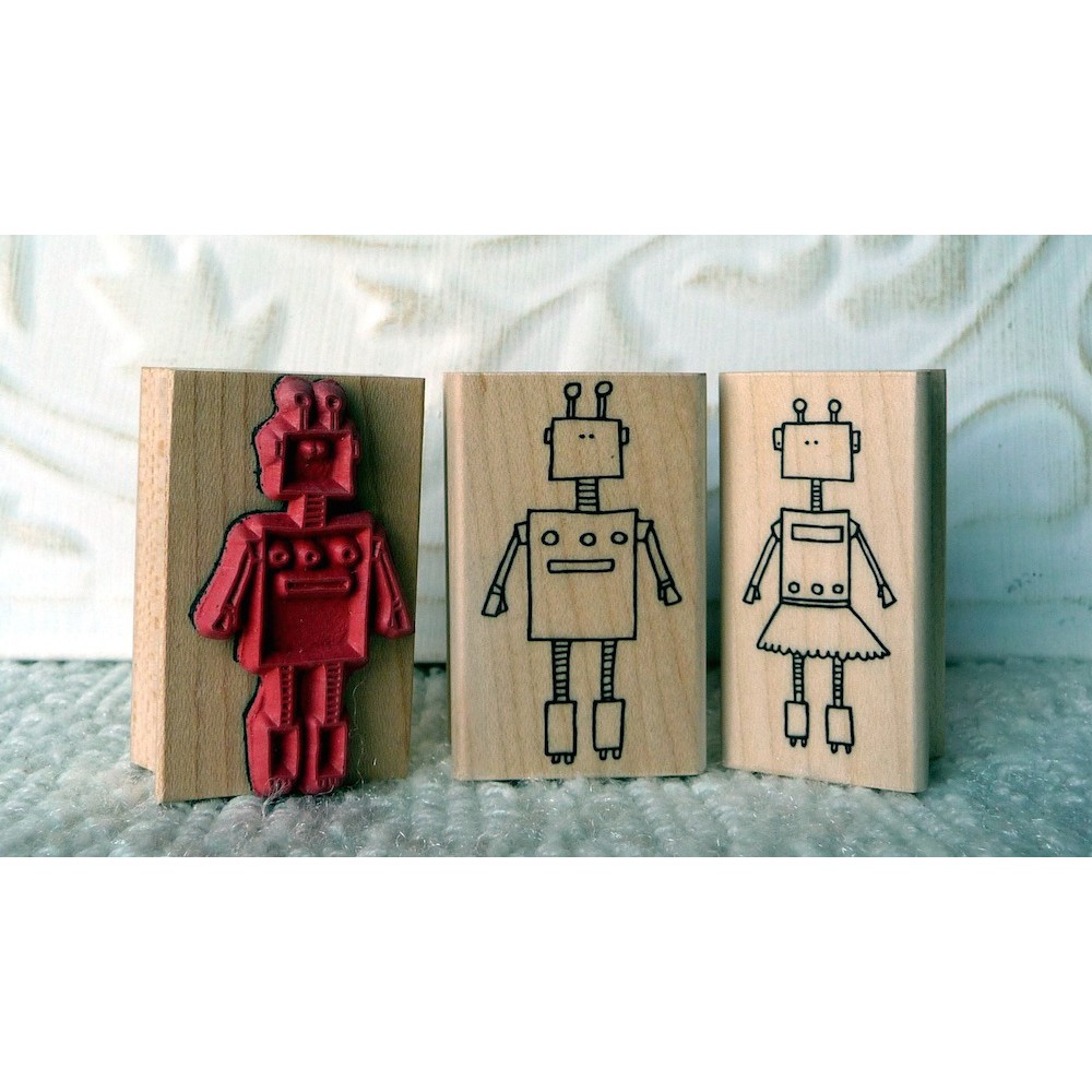 He Robot Rubber Stamp