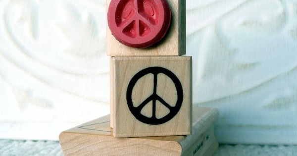 Peace Sign Rubber Stamp