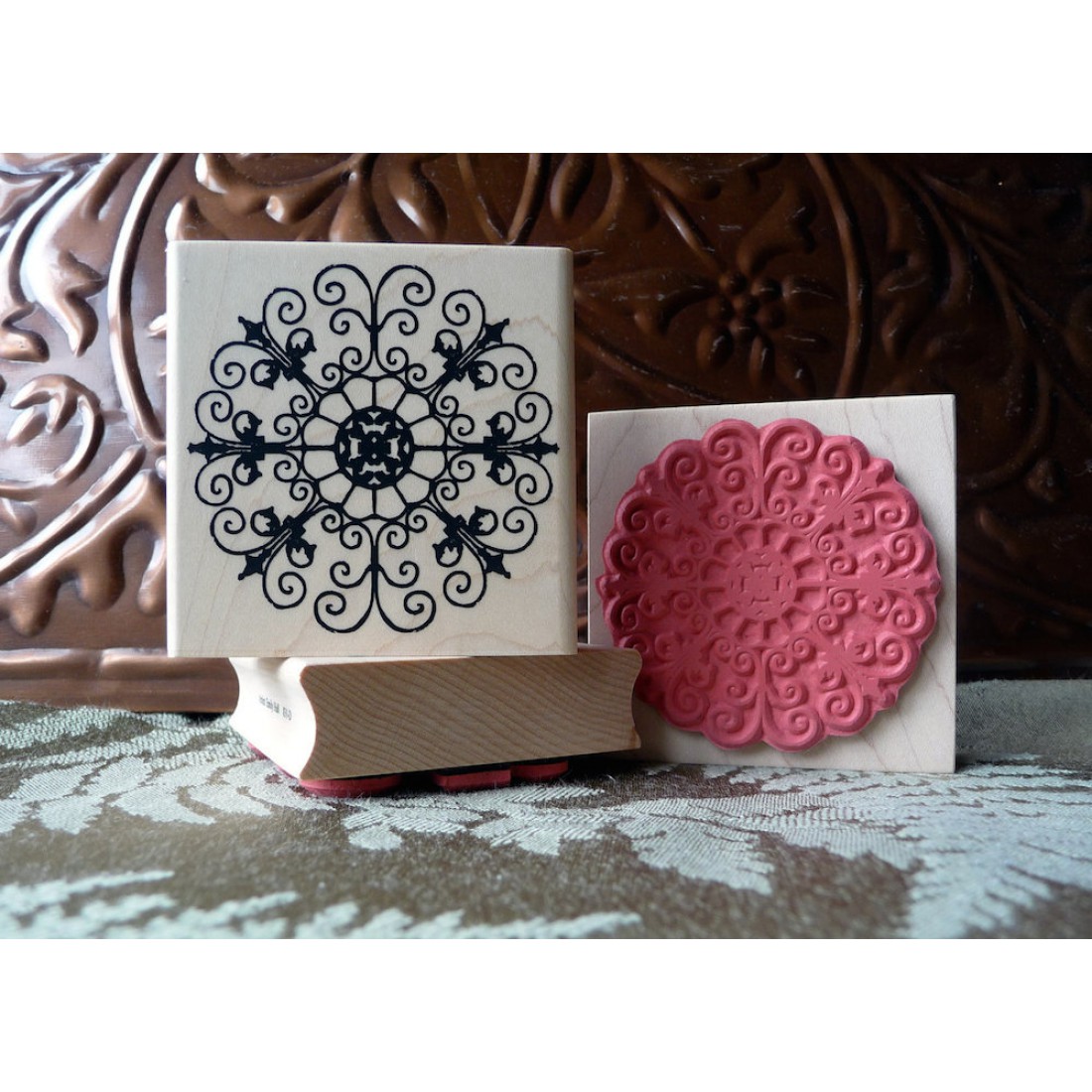 Iron Garden Medallion Rubber Stamp