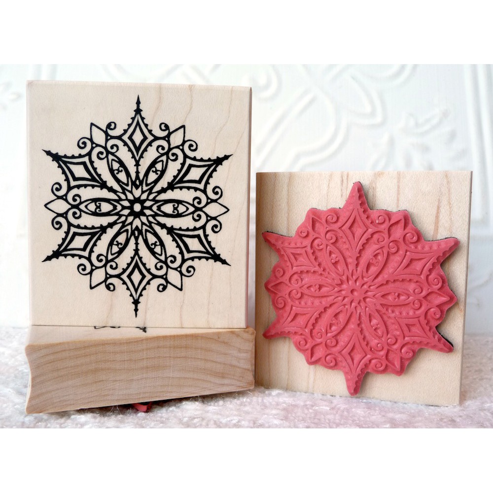 Floral Snowflake Rubber Stamp