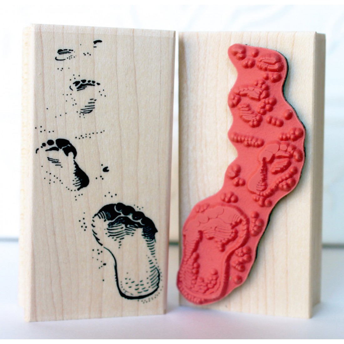 Foot Prints in the Sand Rubber Stamp