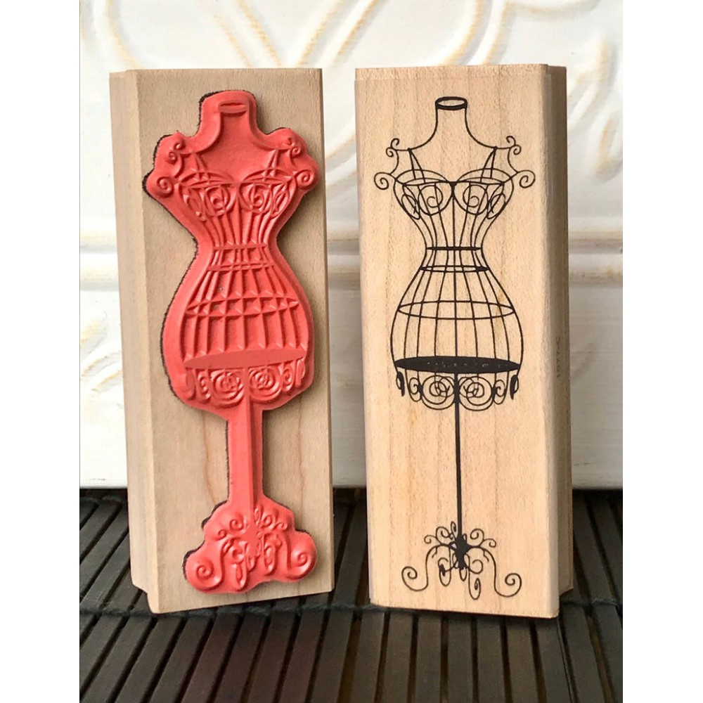 Bangkok Beauty Dress Form Rubber Stamp From The Old Island Stamp Company