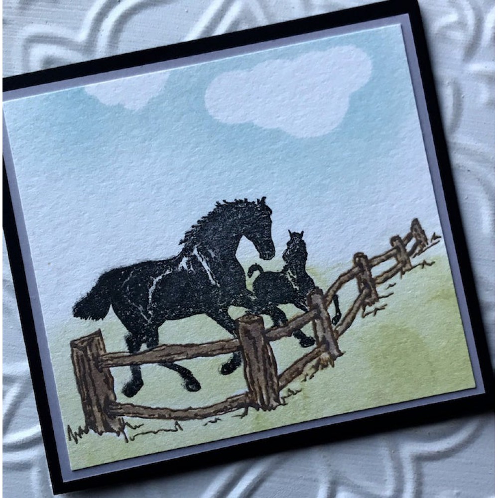 Rustic Fence Rubber Stamp