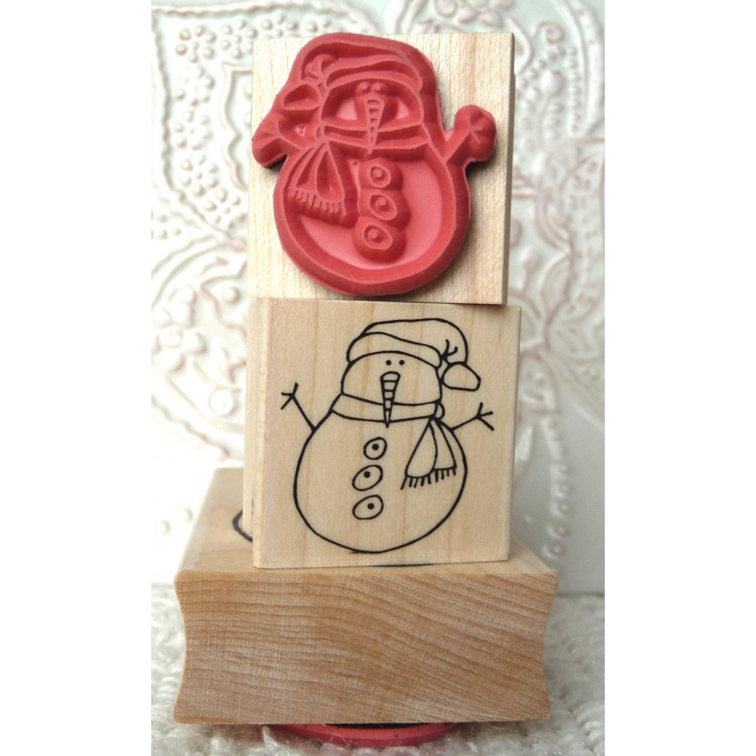 Mini Snowman Rubber Stamp