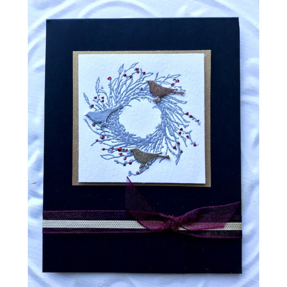 Rustic Wreath Rubber Stamp